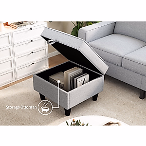 Youmumeub Convertible Sectional Sofa Couch, L-Shaped Couch 3-Seat Sofa with Storage Reversible Chaise, Sectional Couches for Living Room, Apartment and Small Space (Light Gray)