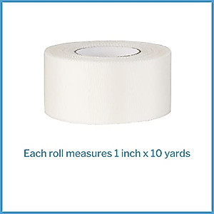 McKesson Premium Surgical Tape, Non-Sterile, High Adhesion Silk-Like Cloth, 1 in x 10 yd, 12 Rolls, 1 Pack