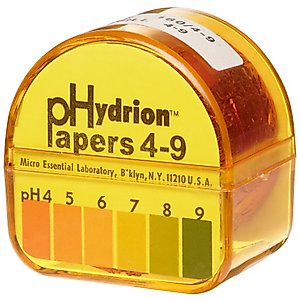 Micro Essential Lab 160/4-9 Hydrion Short Range Vivid pH Test Paper Dispenser Refills, 4 - 9 pH