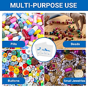 Pill Bag Count - Size 3" X 2" 3 Mil – Plastic Pill Organizer Bags – Small Pocket Pill Baggies – Travel Pill Pouch– Daily AM PM Medicine Storage Pouches – Locking Pill Carrier Container (100-Pack)