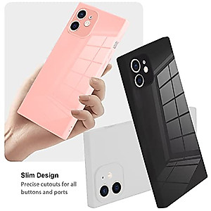 LSL Compatible iPhone 11 Case Square White Soft TPU Bumper Anti-Drop Anti-Scratch Shock Absorption Protective Wireless Slim Cover Compatible with iPhone 11 6.1 Inch for Women Girls Men
