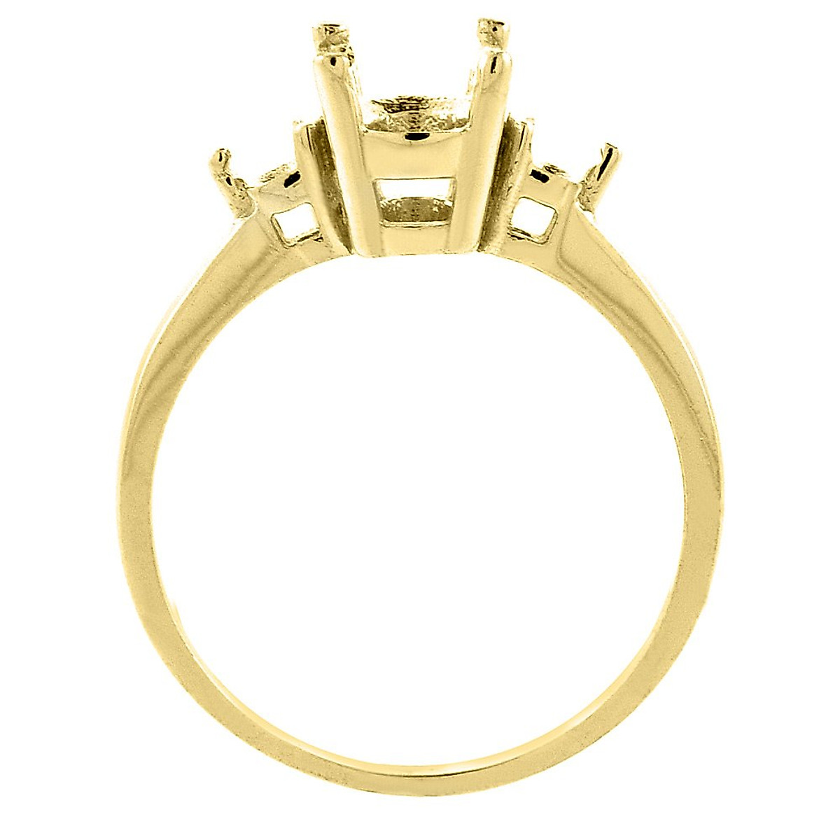 14K Yellow Gold Natural Aquamarine Ring Oval 9x7 mm Light Blue Sapphire Accent, size 5