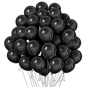 Black Balloons, 50 PCS, Black Balloons 5 Inch, Black Birthday Decorations, Balloons for Arch Decoration, Balloons for Birthday Wedding Baby Shower Party Decorations