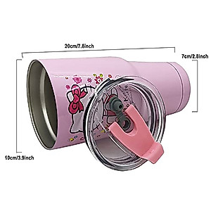 Anime Water Bottle Cute Office Supplies Pink Coffee Cup 30 oz Tumbler Stainless Steel Sippy Cup For Car, Cartoon Vacuum Insulated with Slider Lid Stainless Steel Anime Water Glasses For Desk