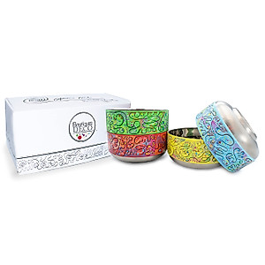 Boutiques Deco – 11 Oz Colorful Small Appetizer Crafted Bowls, for Snacks, Dips, Desserts, Ice Cream, Side Dishes, made of Stainless Steel with Double Wall Insulation – 4 Pack