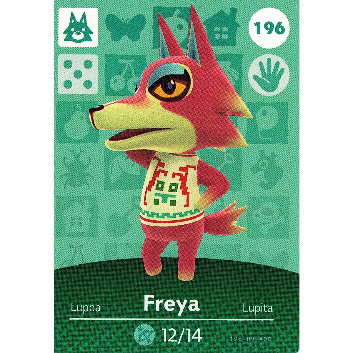 Nintendo Animal Crossing Happy Home Designer Amiibo Card Freya 196/200 USA Version