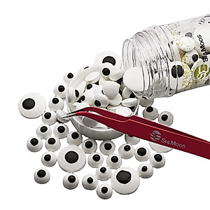SE Si&Moos Large and Small Candy Eyes for Decorating Small Edible Eyes for Cupcakes Big Edible Eyeballs Christmas Cookie Decorations Cookie Decorating Eyes Googly Candy Eyes 3 OZ with Tweezers