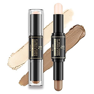 FV Cream Contour Stick, 2-in-1 Face Shaping Stick for Highlighting & Contouring, Bronzer Stick，Long Lasting & Waterproof，Non-Sticky Highlighter Makeup Pen for Light/Medium Skin Tones, 0.26oz (7.5g)