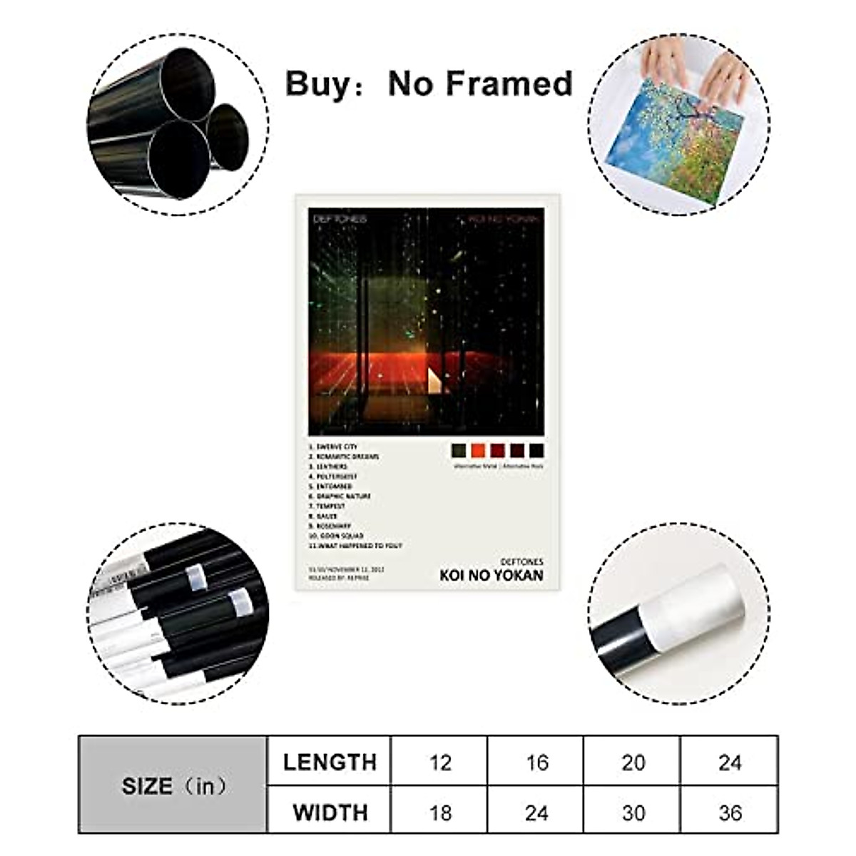 Deftones Koi No Yokan Music Album Cover Poster Canvas Poster Wall Art Decor Print Picture Paintings for Living Room Bedroom Decoration Unframe:12x18inch(30x45cm)