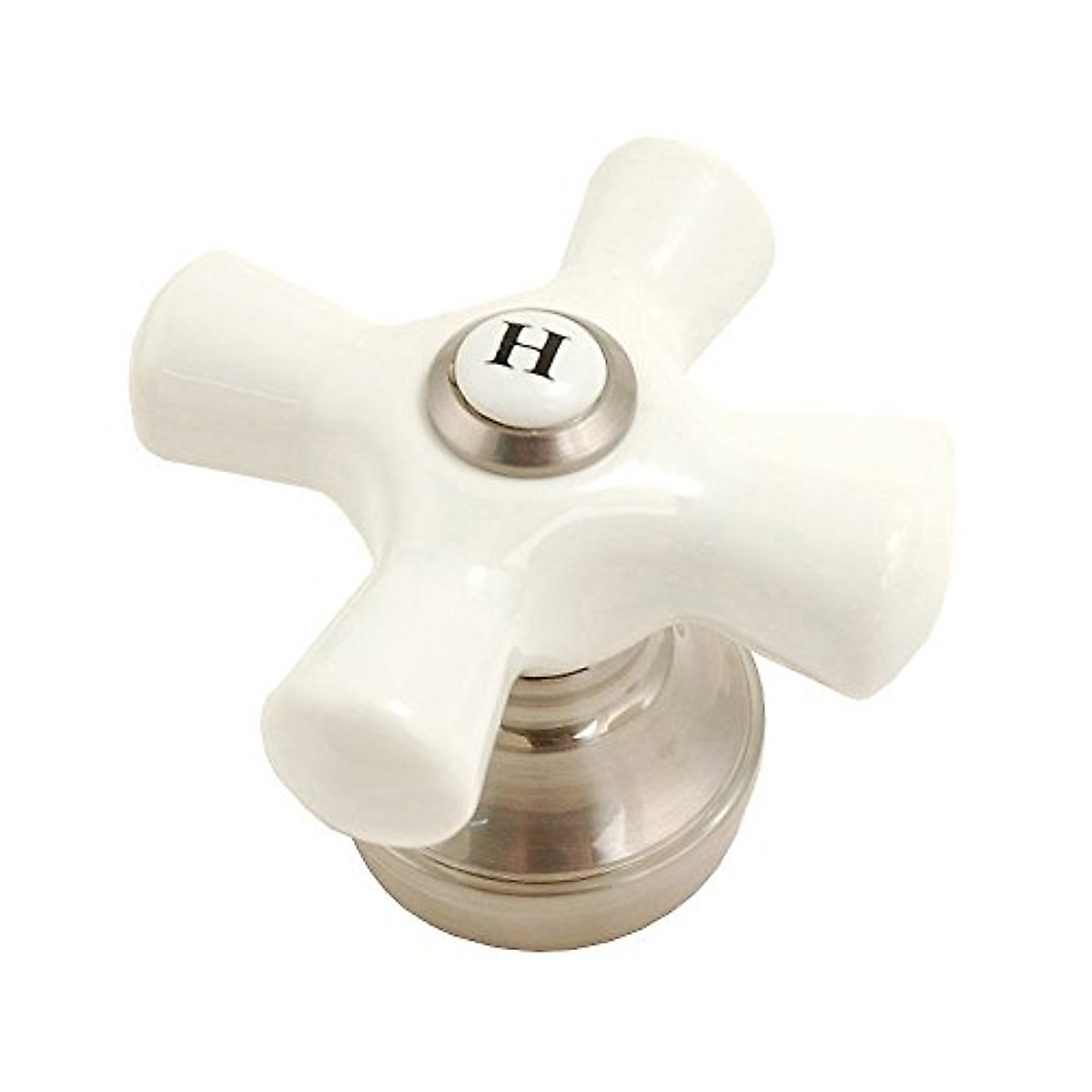 Porcelain Handle (3 Pieces) Fits Price Pfister Shower Faucet with 12 Spline, Satin Nickel Finish - By Plumb USA 32336snx3