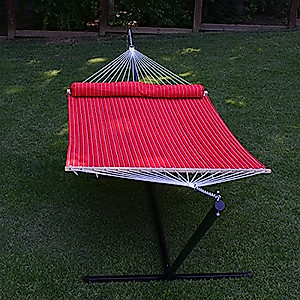 Algoma Net Company 2948DL Quilted Matching Pillow-13 Feet in Length Hammock, Red, Brown, and White