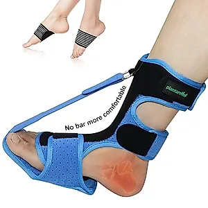 Plantarelief Plantar Fasciitis Night Splint: Upgraded Plantar Fasciitis Relief Brace with Arch Support Women Men - Treatment for Plantar Fasciitis, Achilles Tendonitis, Foot Drop and Heel Pain - Blue