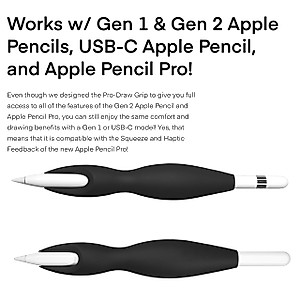 Pro-Draw The Grip for Apple Pencil Pro, 1st /2nd Gen Apple Pencil, and USB-C model // More Comfort. Better Control.