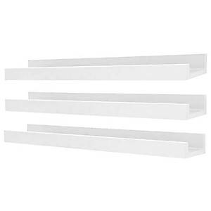 Kiera Grace Edge Floating Photo Frame Shelf, 23", White, 3
