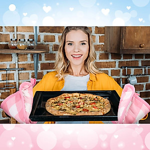 Patelai 6 Pcs Valentines Day Buffalo Plaid Pot Holders Kitchen Towels Oven Mitts Dish Towels Set Potholder Glove Heat Resistant Non Slip Holder for Baking Cooking Grilling