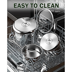 Cooks Standard Stainless Steel Saucepan Set 1.5 and 3 Quart, Multi-Ply Clad Sauce Pot With Glass Lid, Silver