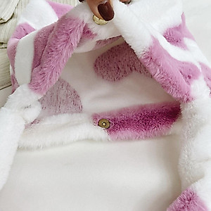 Wsnld Crossbody Bags Small Underarm Shoulder Bags Fluffy Lady Shoulder Handbags Female Simple Totes for Women, Leopard