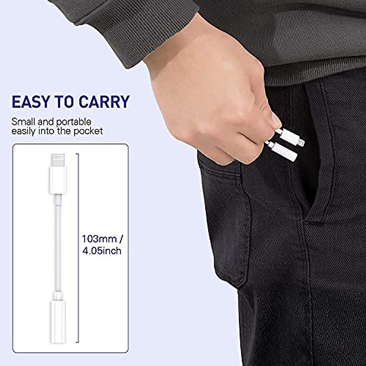 iPhone Headphone Jack Adapter, 2 Pack Lightning to 3.5 mm Earbuds Converter Aux Earphones Cable Audio Connector Cord Compatible with iPhone 12/SE/11/XR/Xs/X/8/iPad/iPod