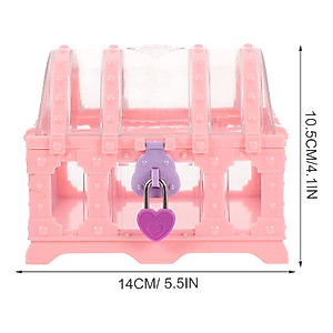 LUOZZY Treasure Chest Box Pirate Keepsake Kid Toy Storage Box Small Vintage Pirate Chest (Pink)