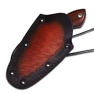 SSSI CRAFT Handmade Fixed Blade High Carbon Steel , Damascus Steel Hunting Knives ,EDC , Mini Neck , Survival and Pocket Knife For Men With Sheath