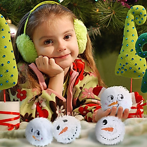 Skylety 20 Pcs Plush Snowball for Indoor Outdoor Stuffed Snowballs Snowman Toys Snowball Fun Set for Snow Games Decorations(Vivid Series)