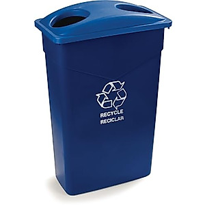 Carlisle FoodService Products 342027REC14 TrimLine Plastic Bottle/Can Recycle Lid, 12" Length x 12" Width x 6" Height, Blue, for 343023REC and 342015REC Containers