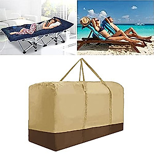 Outdoor Cushion Storage Bag Extra Large 420D Oxford Waterproof Dust Proof Outdoor Zippered Patio Cushion Storage Bag (Beige)