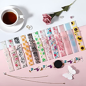 GEAK Silicone Watch Band for Samsung Galaxy Watch 4, 40mm-44mm, Shiny Glitter, Replacement Bands, Women's Pink