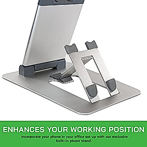obVus Solutions - Work Well Office Set, Adjustable Laptop Stand with Keyboard, Portable Laptop Stand with Phone Holder and Keyboard with Touchpad, Ergonomic Laptop Accessories