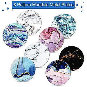 8 Pcs Phone Magnet Car Metal Plate Mount Metal Plate for Cell Holder Magnetic Car Mount Compatible with Magnetic Car Mounts Replacement Sticker(Marbling Style)