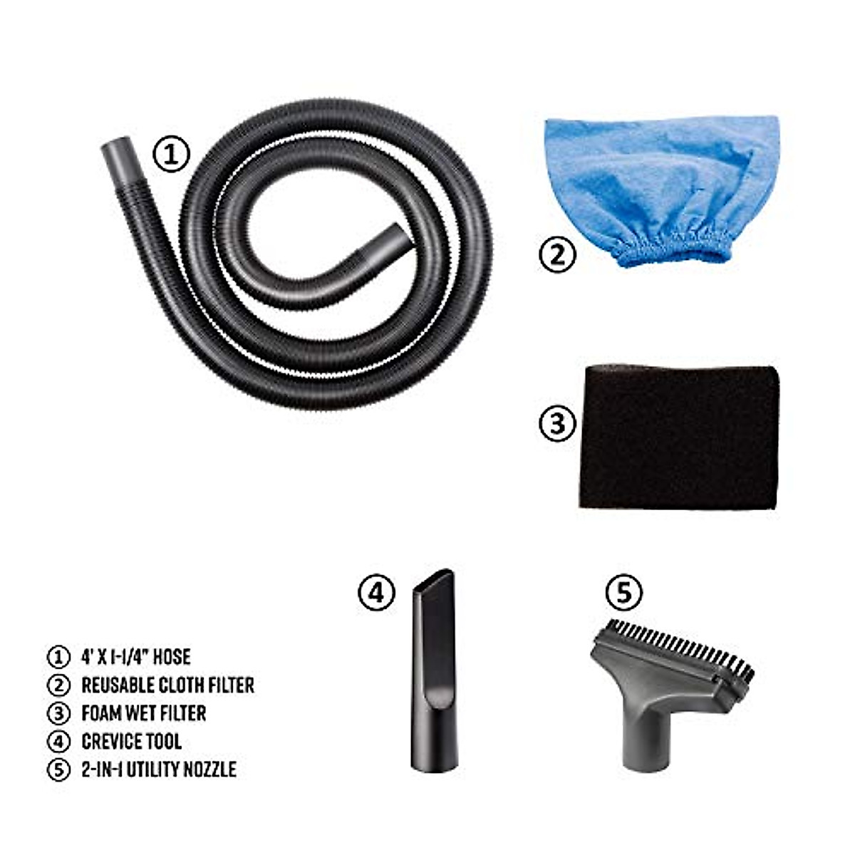 Vacmaster, VP205, 2.5 Gallon 2 Peak HP Portable Wet/Dry Shop Vacuum, Blue