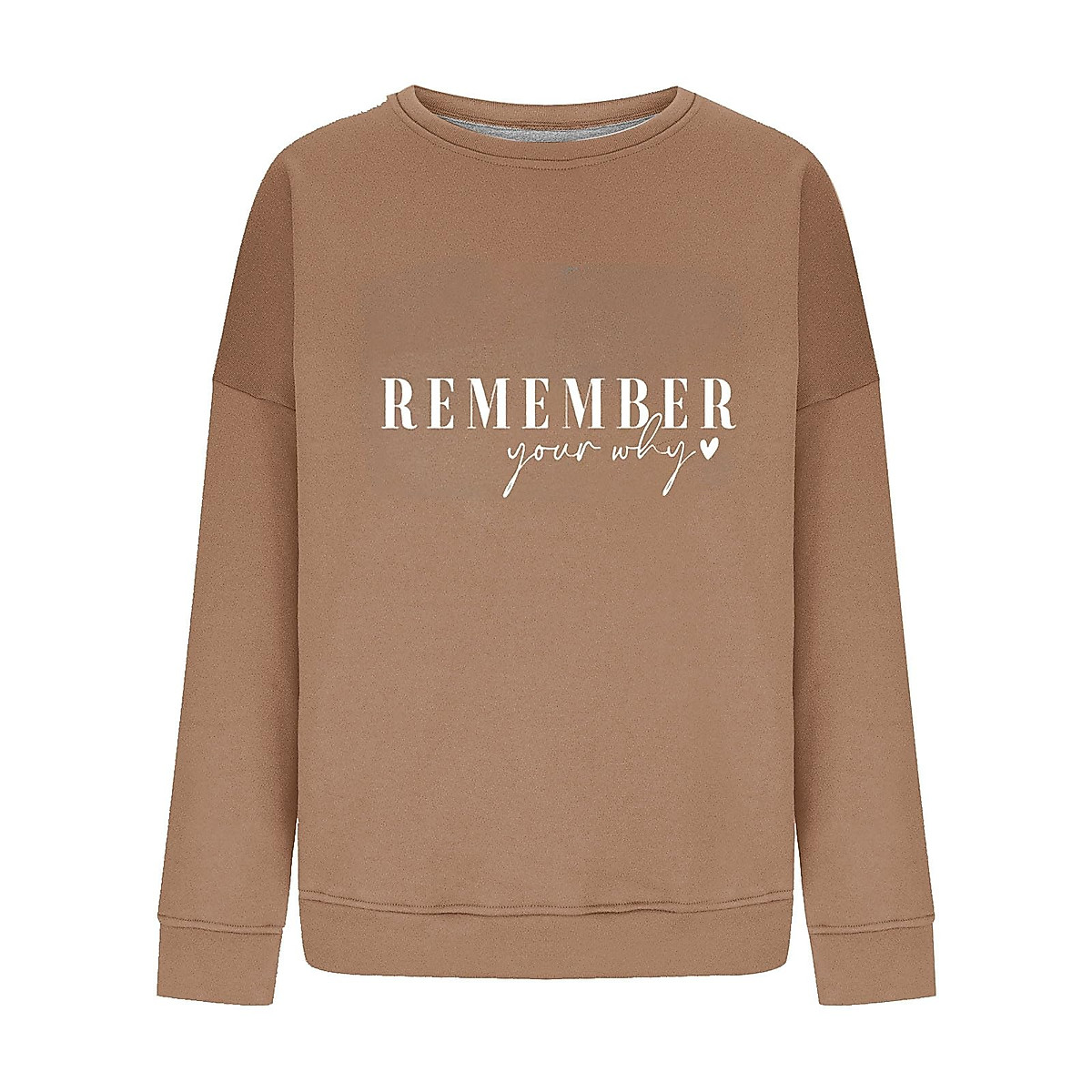 Remember Your Why Sweatshirt for Women Casual Long Sleeve Oversized Tops Trendy Crewneck Pullover Classic Solid Comfy Blouse
