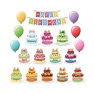Mr. Pen- Happy Birthday Bulletin Board Set, 20 pcs, Bulletin Board Decorations, Birthday Board Classroom, Birthday Bulletin Board Decorations, Classroom Birthday, Classroom Decorations, Birthday Board