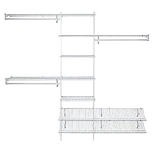 ClosetMaid 5037 5ft. to 8ft. Fixed Mount Closet Organizer Kit, White