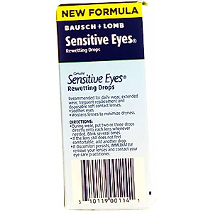 Bausch & Lomb Sensitive Eyes Rewetting Drops 1 oz (Pack of 6)