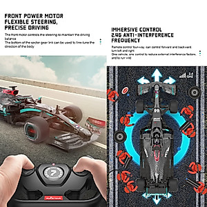 HTLNUZD 1:12 F1 Remote Control Car F1 W11 EQ Performance #44 Team Racing 1/12 Formula Drift Cars RC Model Toy Halloween Christmas Birthday Gift