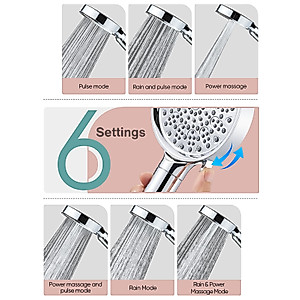 Cobbe Filtered Shower Head with Handheld, High Pressure 6 Spray Mode Showerhead with Filters, Water Softener Filters Beads for Hard Water - Remove Chlorine - Reduces Dry Itchy Skin, Chrome
