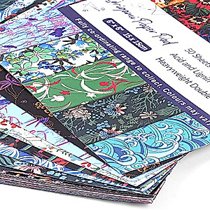 qianshan Origami Paper Kit 50 Sheets 6 Inch Square Double Sided Color 50 Vivid Japanese Washi Chiyo Colors for Hand Crafts Origami Paper Arts Creativity Flowers