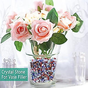 MAIBAOTA Natural 7 Chakra Crystal Quartz Rocks Chips Vase Filler Rocks for Succulent Plant Small Fish Tank Aquarium Gravel Decorative Pebbles Stones(200 gram)