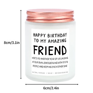 Happy Birthday Gifts for Friends Friendship Gift Funny Gift for Women Birthday Gifts for Best Friend, Coworker, Bestie Present Lavender Candle Gift for Mom, Christmas, Mothers Day Present