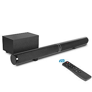 IRDFWH Speaker Sound Bar with 4 Inches Subwoofer Music Box for Home Theater Support AUX Optical RCA Soundbar TV