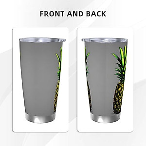 WXZYFP Car cup (single silver rim), can use a straw or drink directly, easy to use.Cartoon Pineapple