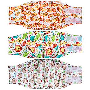 Paw Legend Washable Dog Belly Band Wrap Diapers for Male Dog | High Absorbing Puppy & Doggy Diapers Male (3 Pack,Multi-Colored,Small)