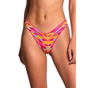 Maaji Women's Standard High Leg Cheeky Cut, Bright Pink