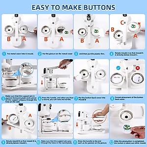 Tigoola Button Maker Machine,32mm(1.25 inch) Pin Maker Machine,Button Press Machine,Badge Press Machine,Craft Gifts for Kids with Free Button Supplies