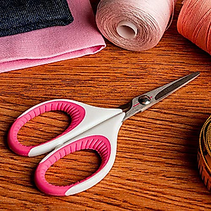 SINGER 07190 4-Inch Craft Scissors with Pink and White Comfort Grip