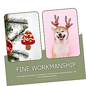 VOSAREA 2pcs Christmas Tree Poke Fun Mini Clips for Hair Plant Decor Mini Accessories Nativity Decor Handmade Mini Xmas Tree Christmas Felt Ornament Kits Wool Felt Clothes Sewing Materials