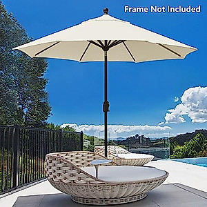 EliteShade 9ft Patio Umbrella Market Table Outdoor Deck Umbrella Replacement Canopy Cover(Canopy Only)(White-35)