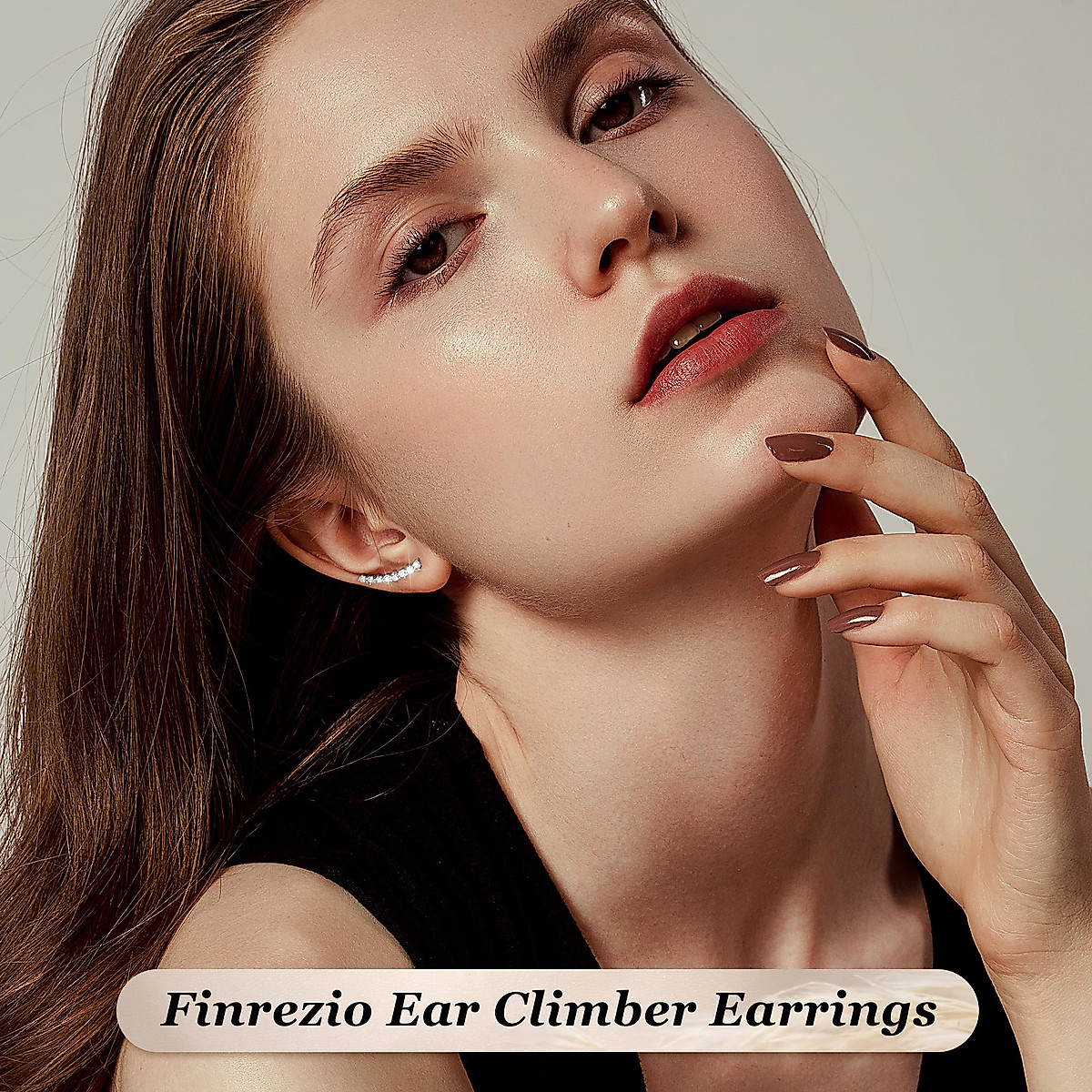FINREZIO 6Pairs Ear Cuffs Climber Hoop Earring CZ Arrow Crawler Stud Earring Jacket for Women Silver