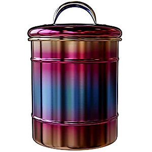 Amici Home Rainbow Metal Storage Canister | Dry Food Storage Container | Airtight Lid | 64 Ounce Capacity | Modern Home Décor | Decorative Metal Canister for Kitchen Countertop (Large)